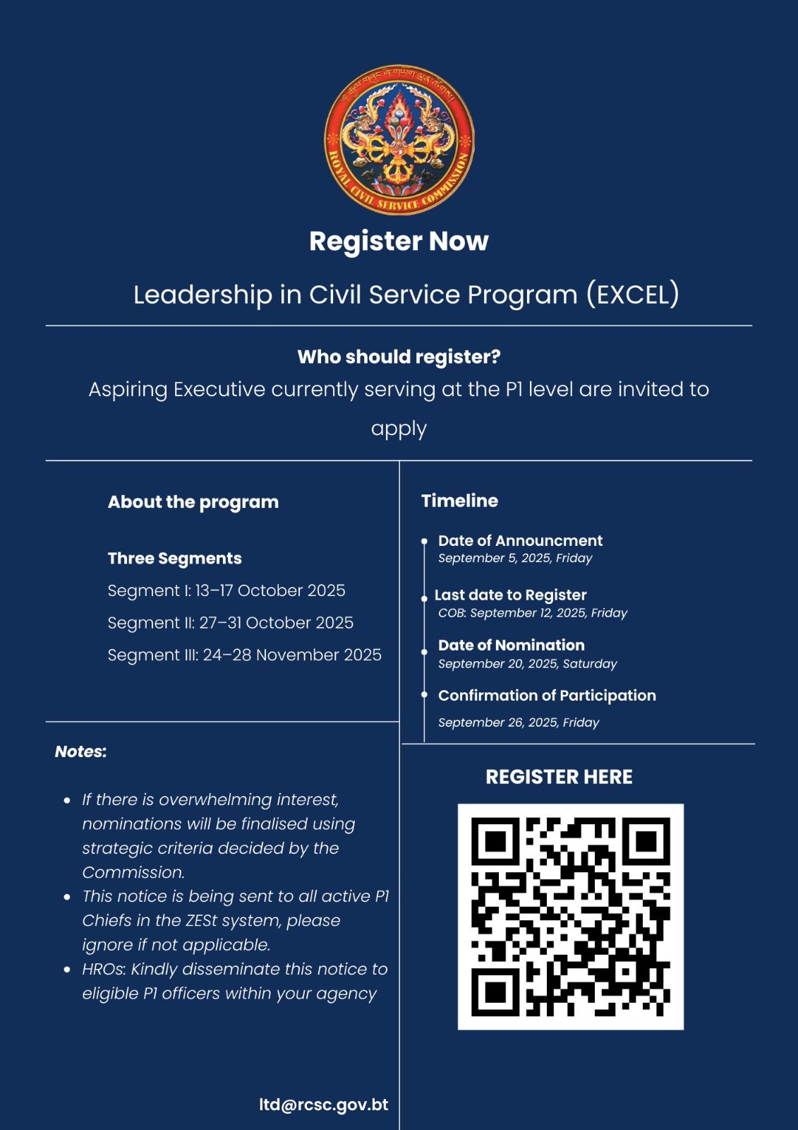Leadership in Civil Service Program (EXCEL) – RCSC